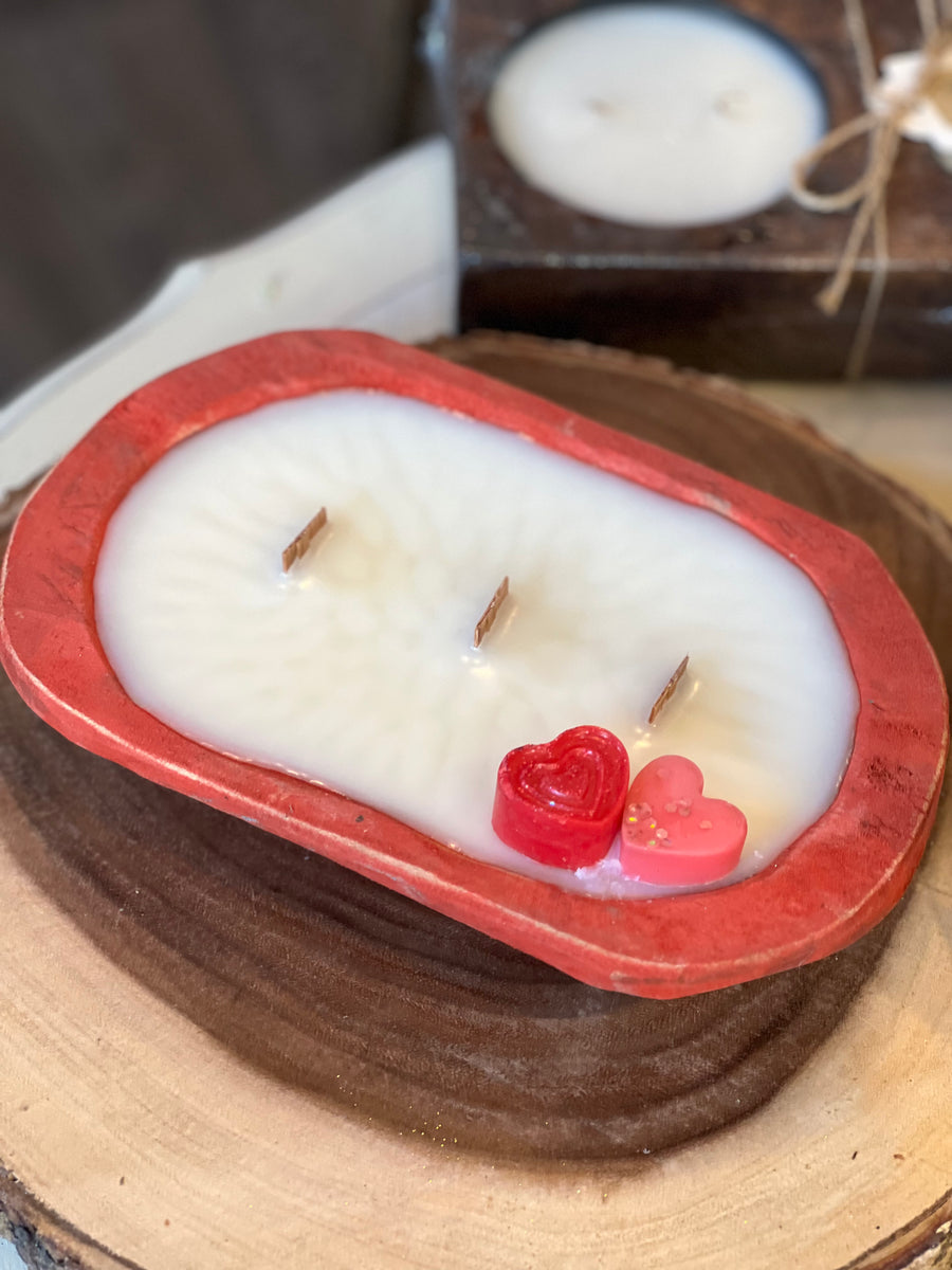 Red Valentine Dough Bowl Candle - choose your scent – Sweet Southern ...